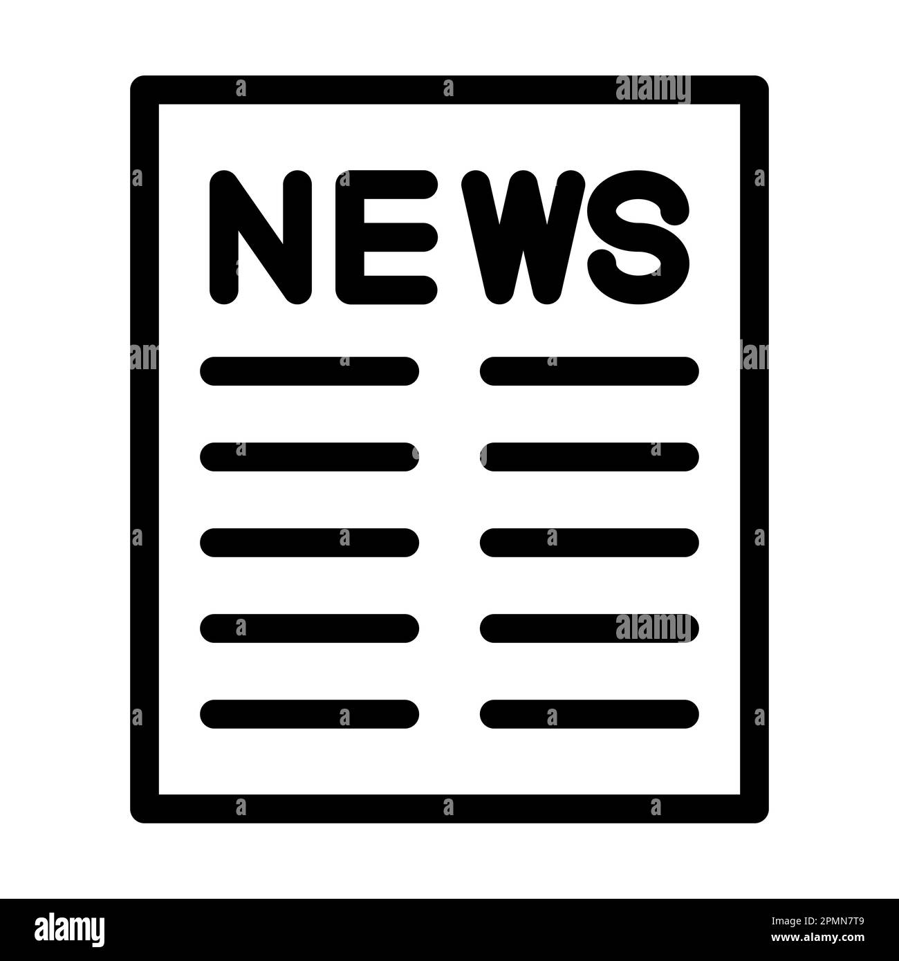 Newspaper Vector Thick Line Icon For Personal And Commercial Use Stock ...