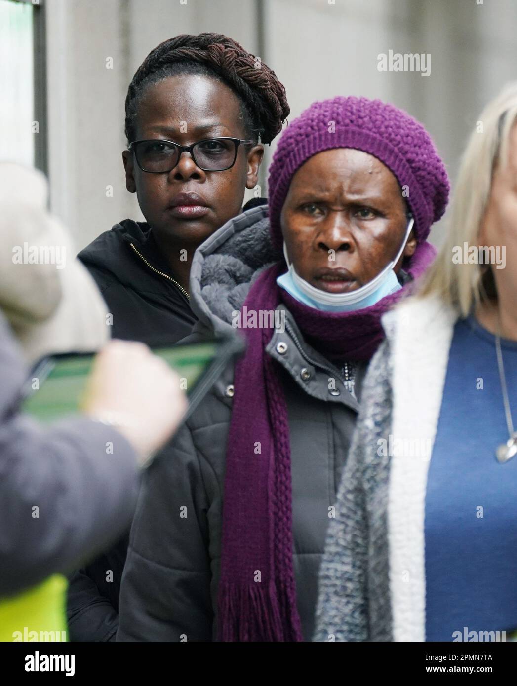 Vanessa Atim (left), 31 and Olga Monpeke, 72, arrives at the Old Bailey ...