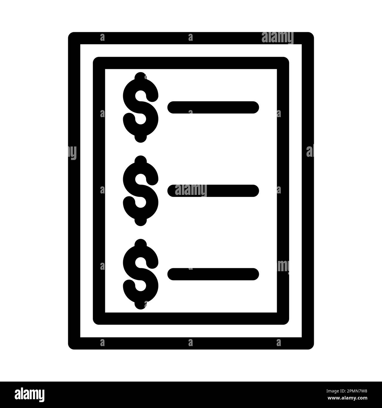 Price List Vector Thick Line Icon For Personal And Commercial Use Stock ...
