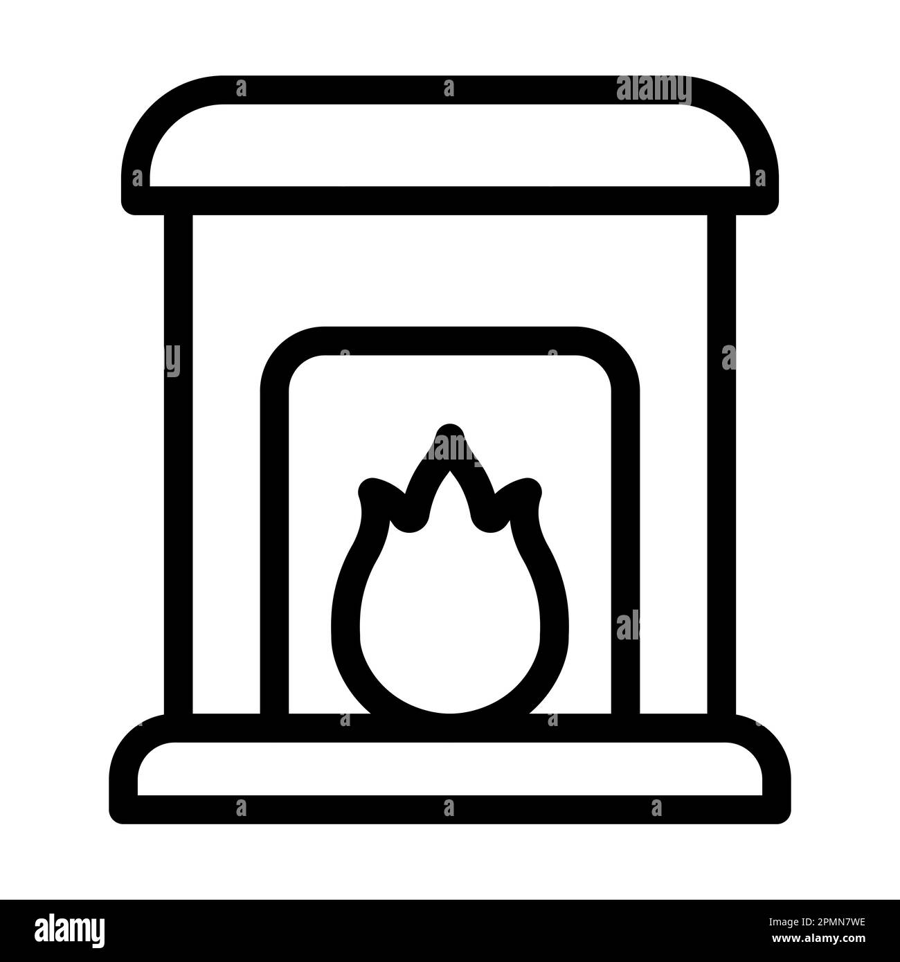 Fireplace Vector Thick Line Icon For Personal And Commercial Use Stock Photo - Alamy