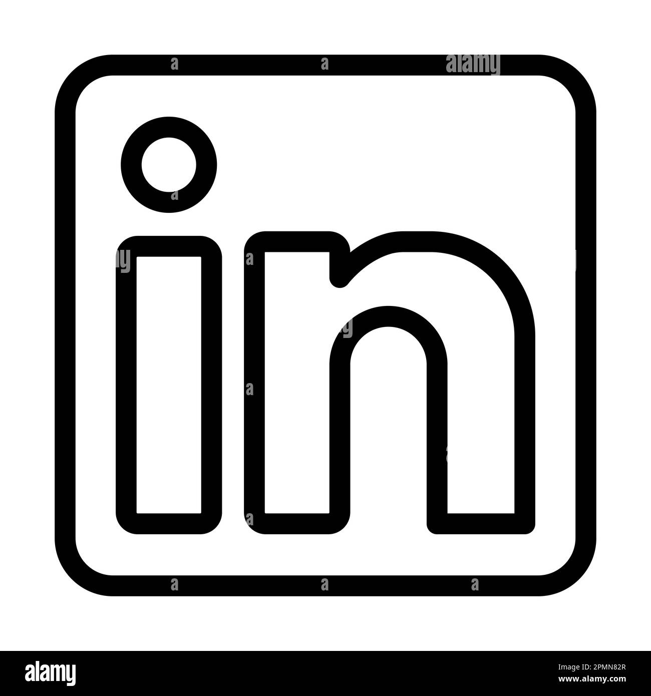 Linkedin Vector Thick Line Icon For Personal And Commercial Use Stock Photo - Alamy
