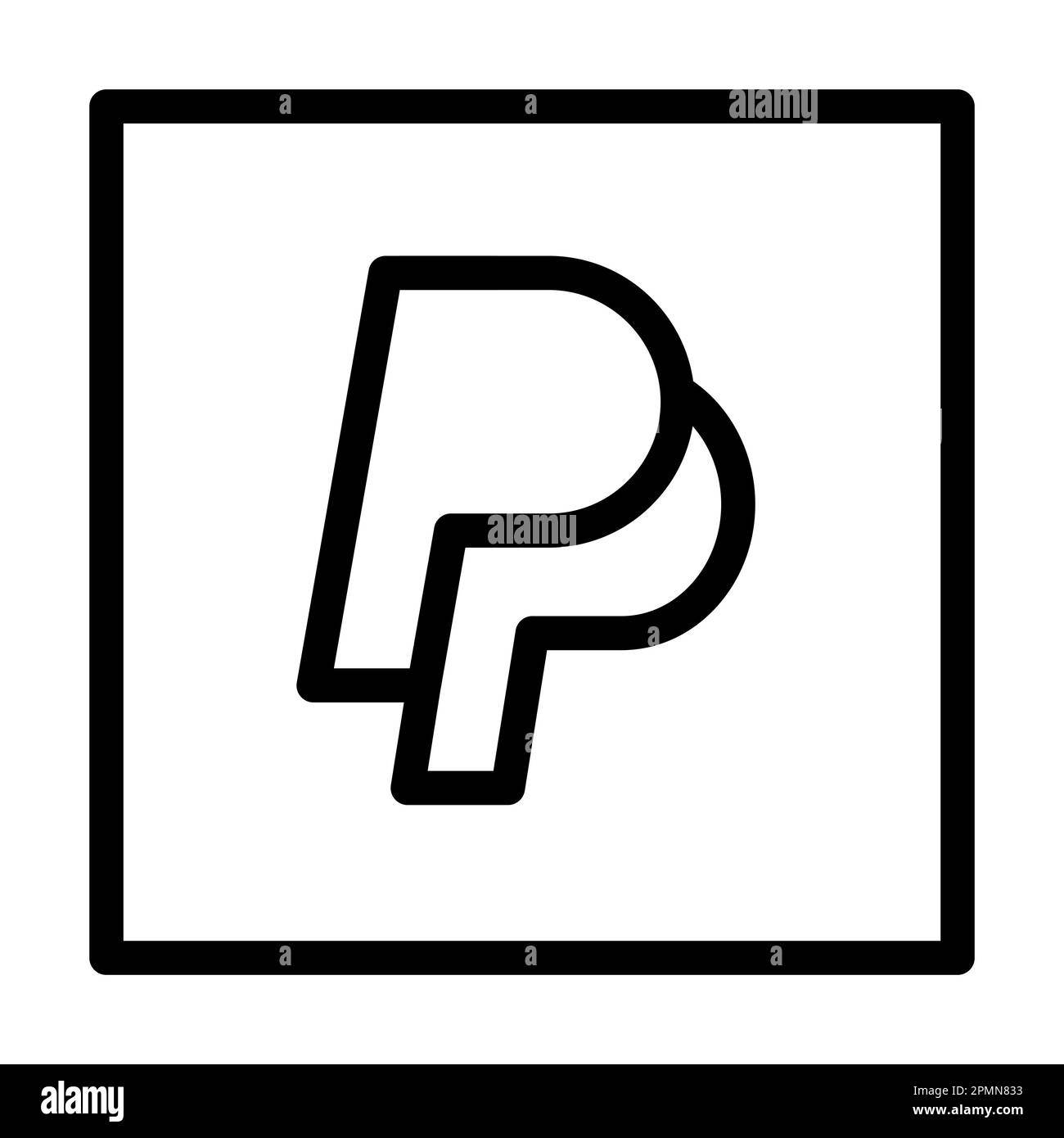 Paypal Vector Thick Line Icon For Personal And Commercial Use Stock ...