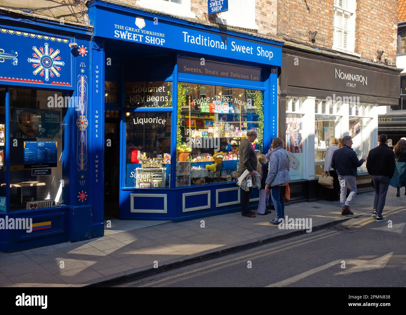 Traditional sweet shop in the centre of York's shopping area Stock ...
