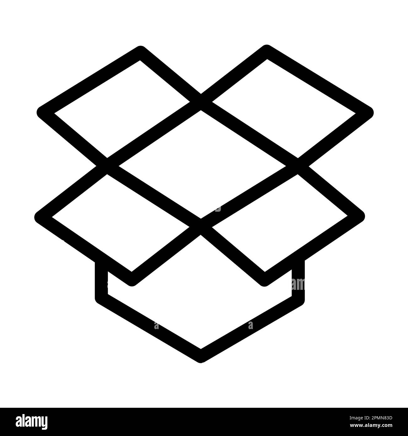 Dropbox Vector Thick Line Icon For Personal And Commercial Use Stock Photo - Alamy