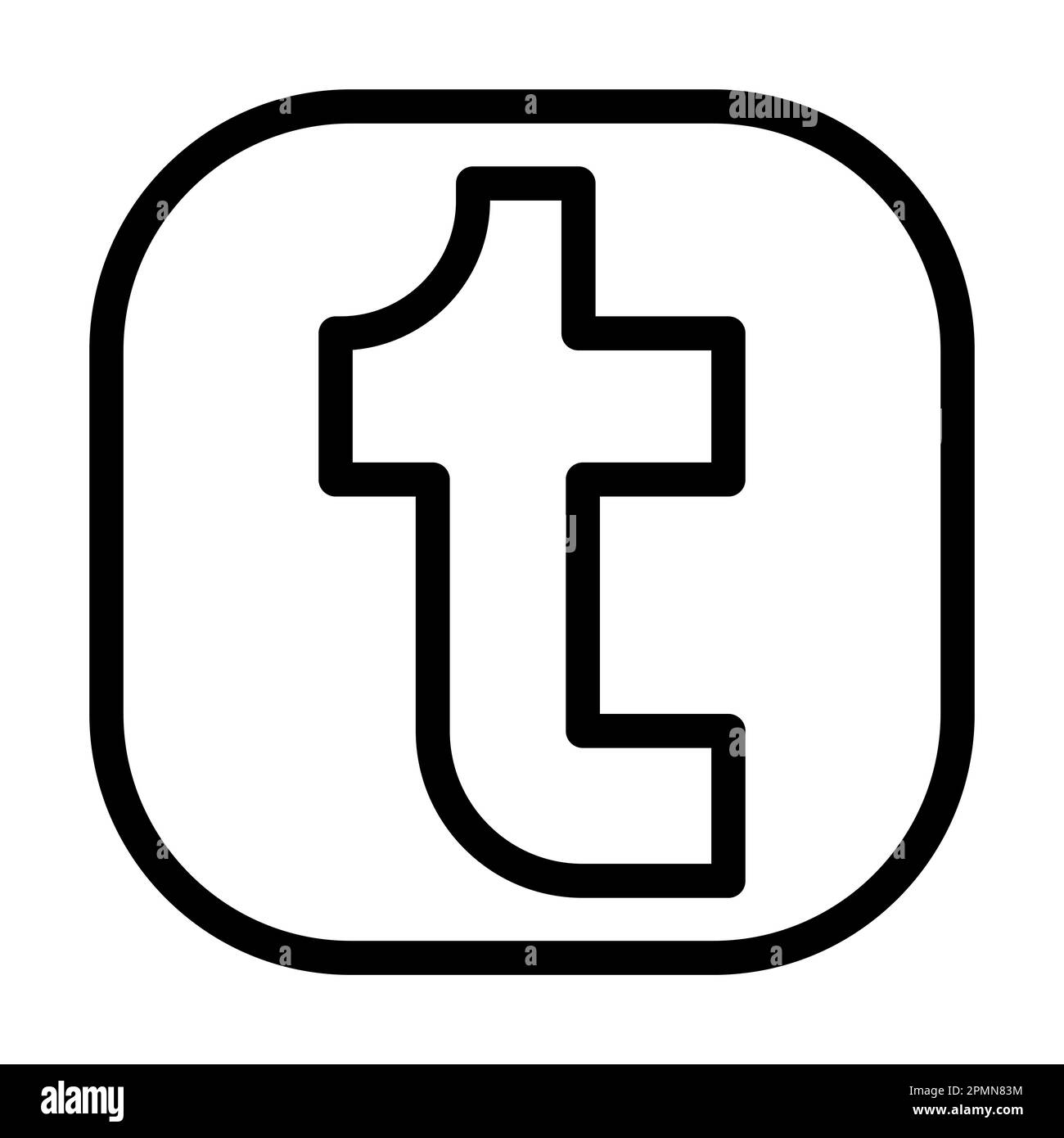 Tumblr Vector Thick Line Icon For Personal And Commercial Use Stock
