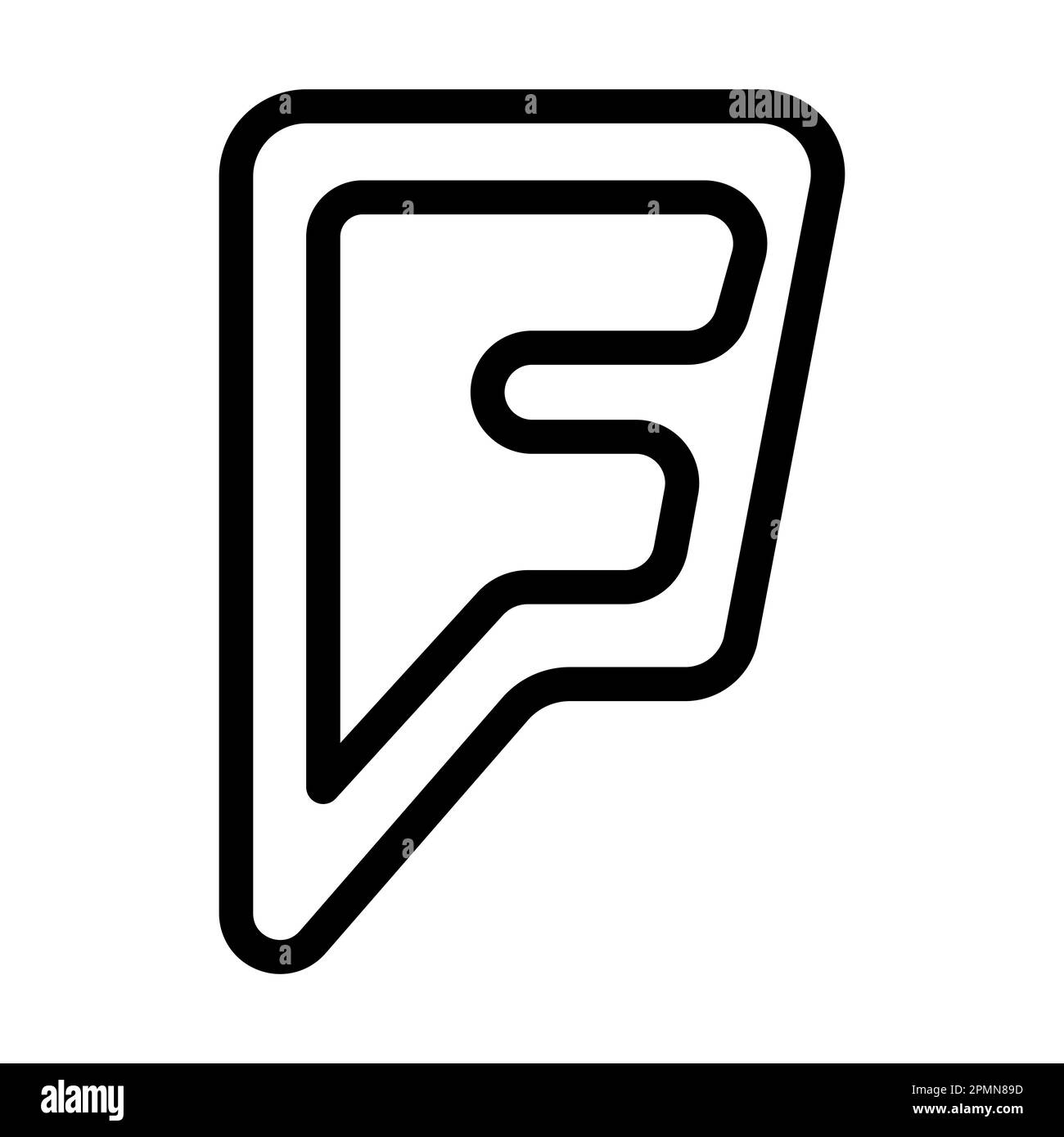 Foursquare Vector Thick Line Icon For Personal And Commercial Use Stock Photo - Alamy