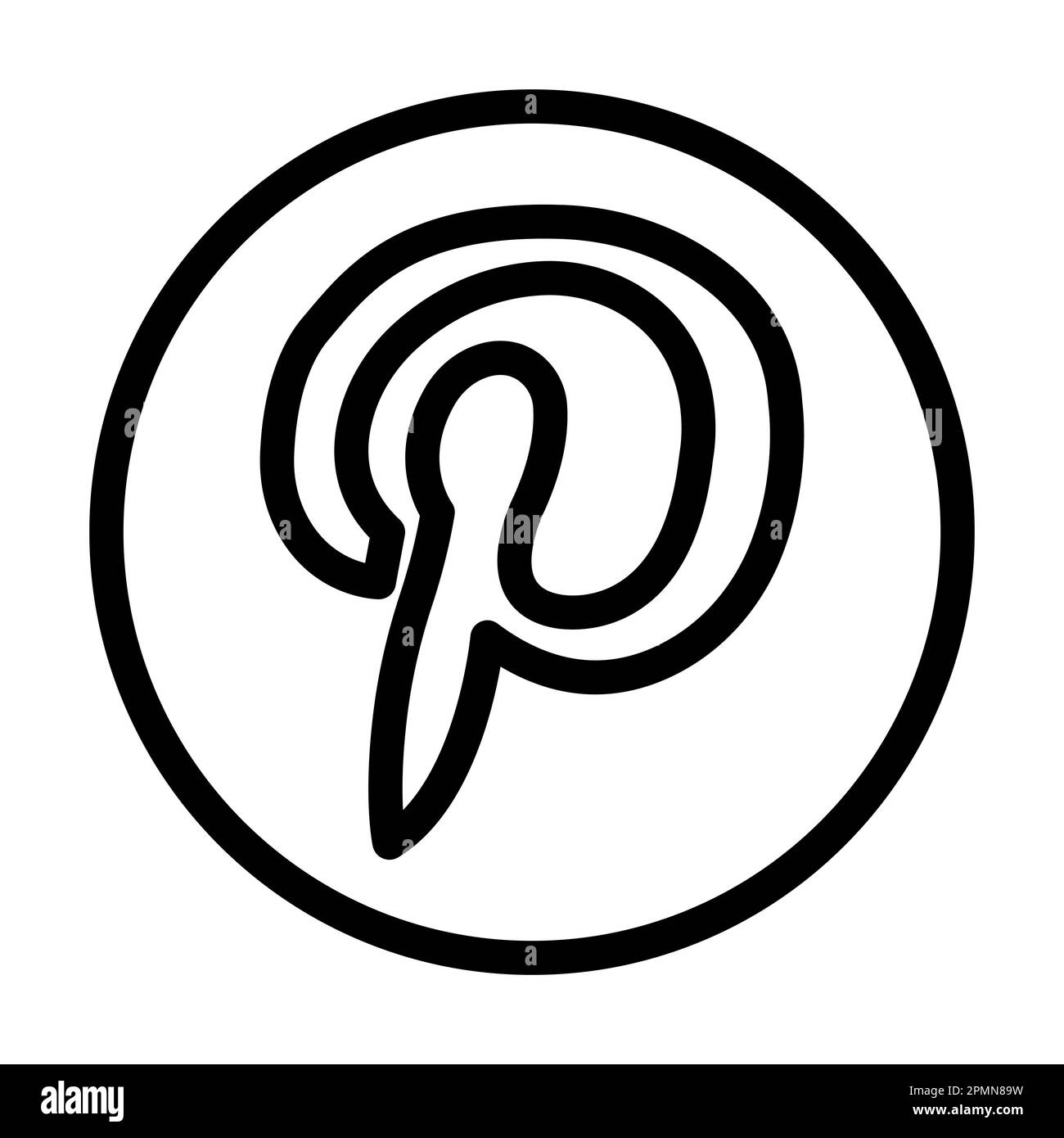 Pinterest Vector Thick Line Icon For Personal And Commercial Use Stock Photo - Alamy
