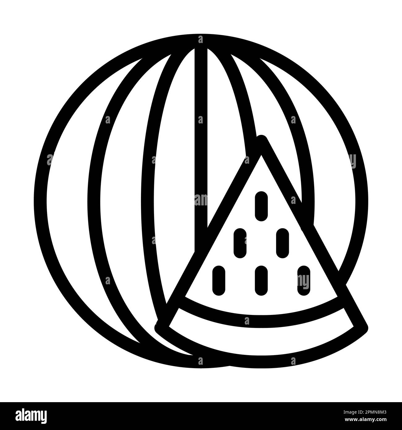 Watermelon Vector Thick Line Icon For Personal And Commercial Use Stock ...