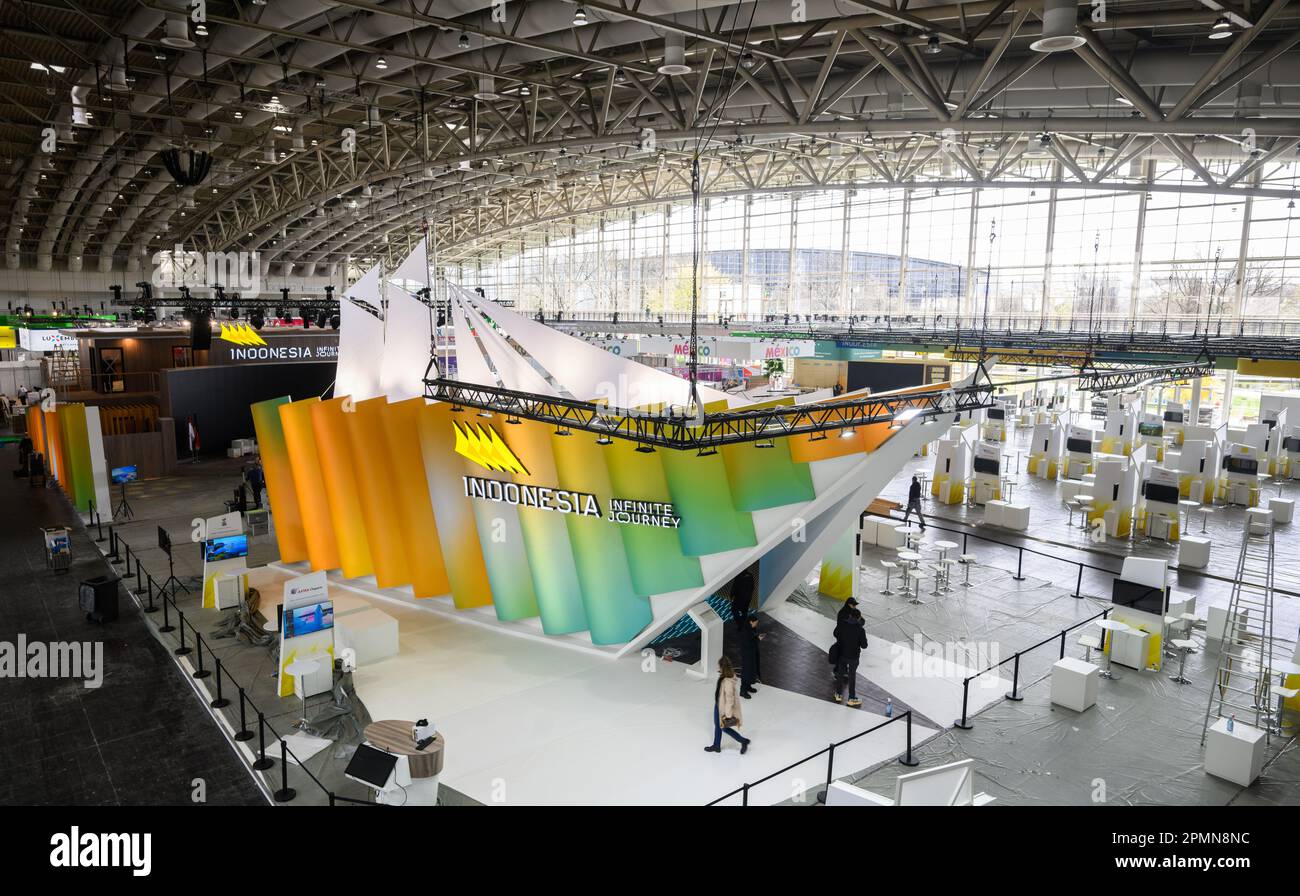 Hanover, Germany. 14th Apr, 2023. Set-up activities will take place at ...