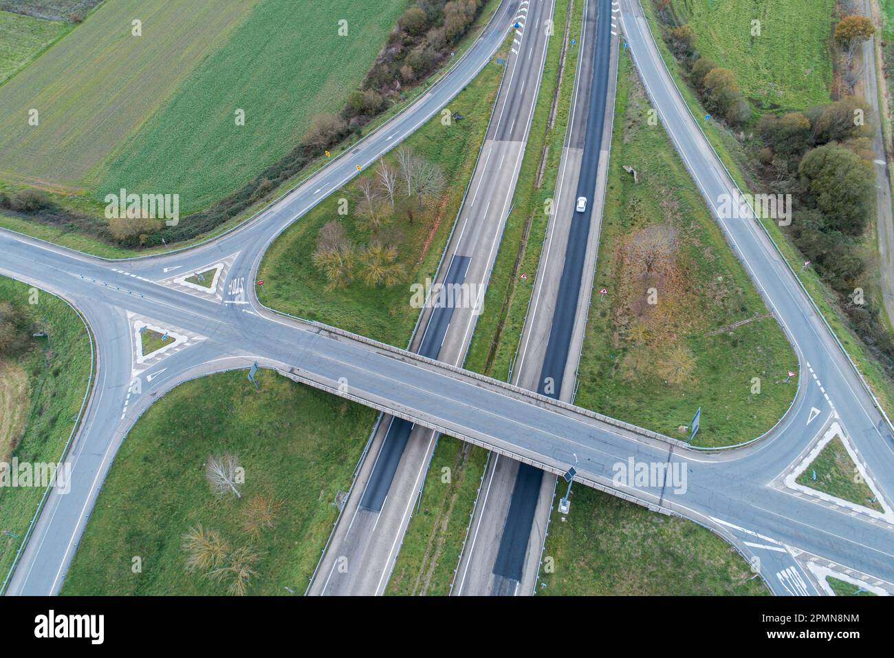 drone aerial view of highway access Stock Photo - Alamy