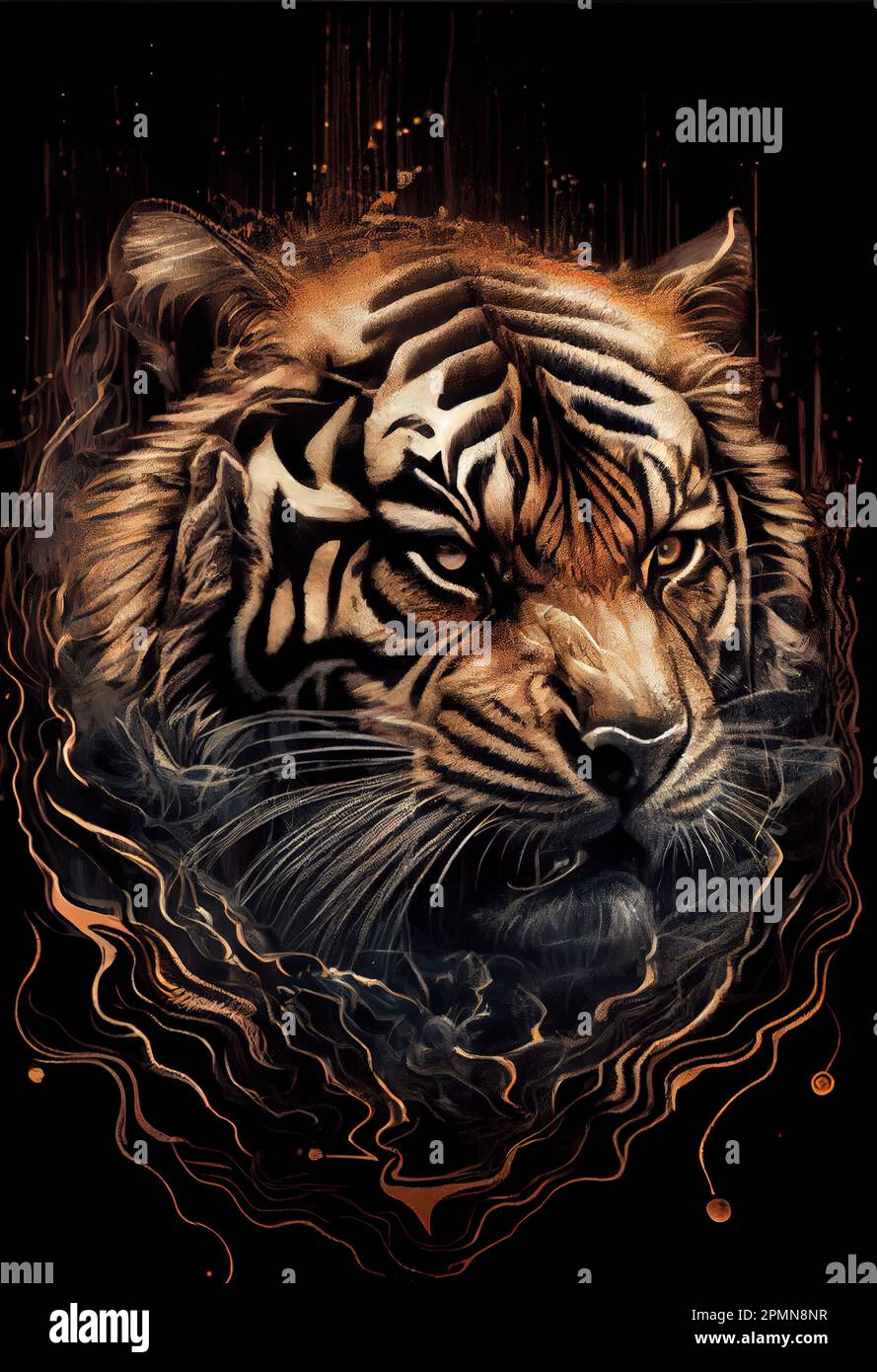 Fire tiger head hi-res stock photography and images - Alamy
