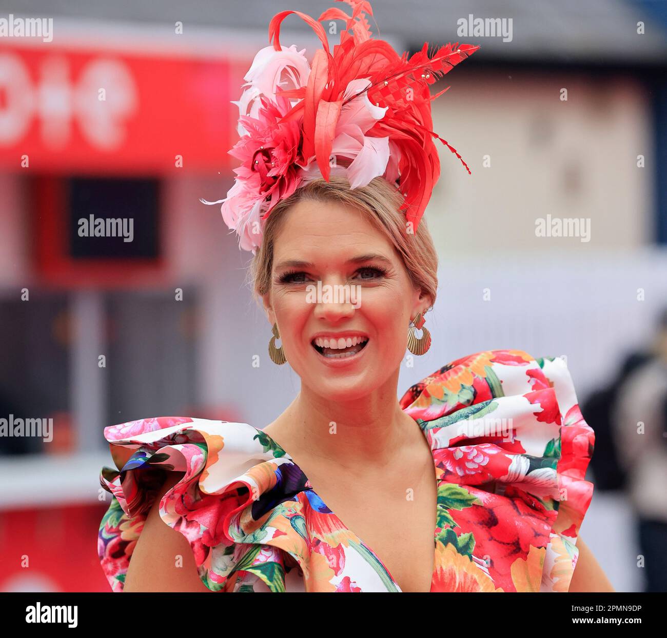 Charlotte Hawking of ITV Sport dressed up for Ladies Day during the ...