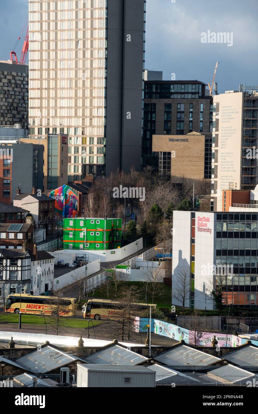Yorkshire, UK – 27 Dec 2020: Sheffield Hallam University and Now Then ...