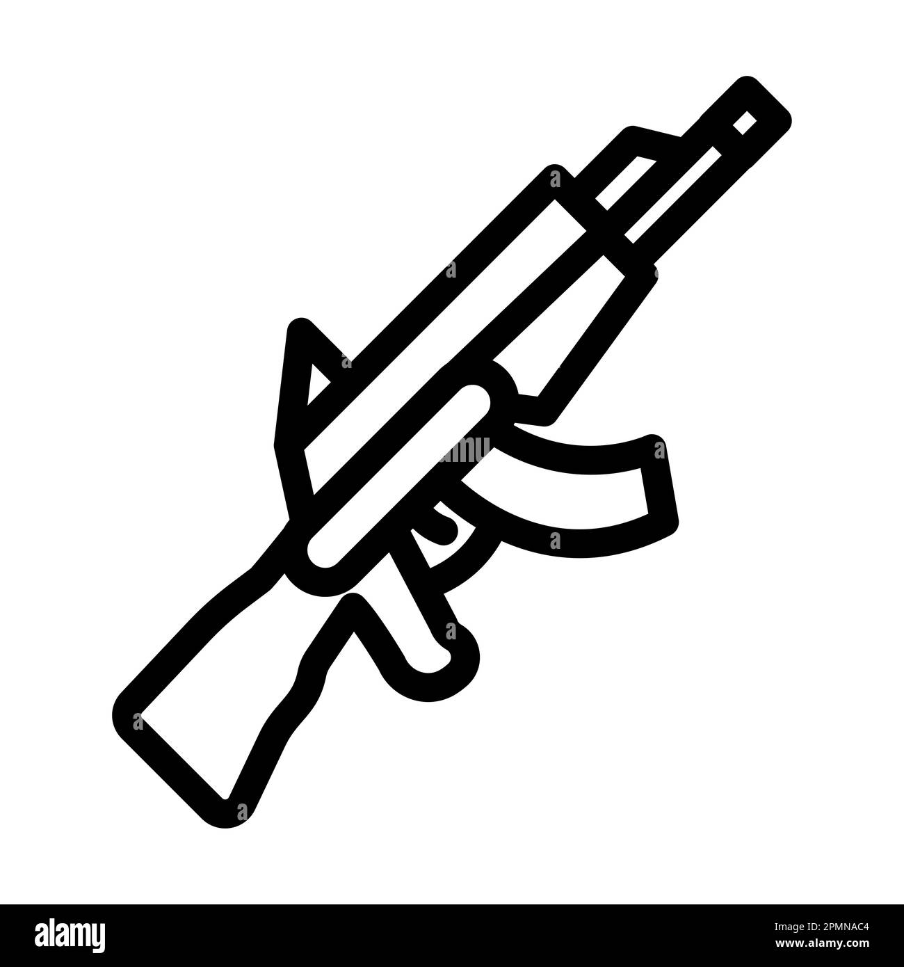 Assault Rifle Vector Thick Line Icon For Personal And Commercial Use ...