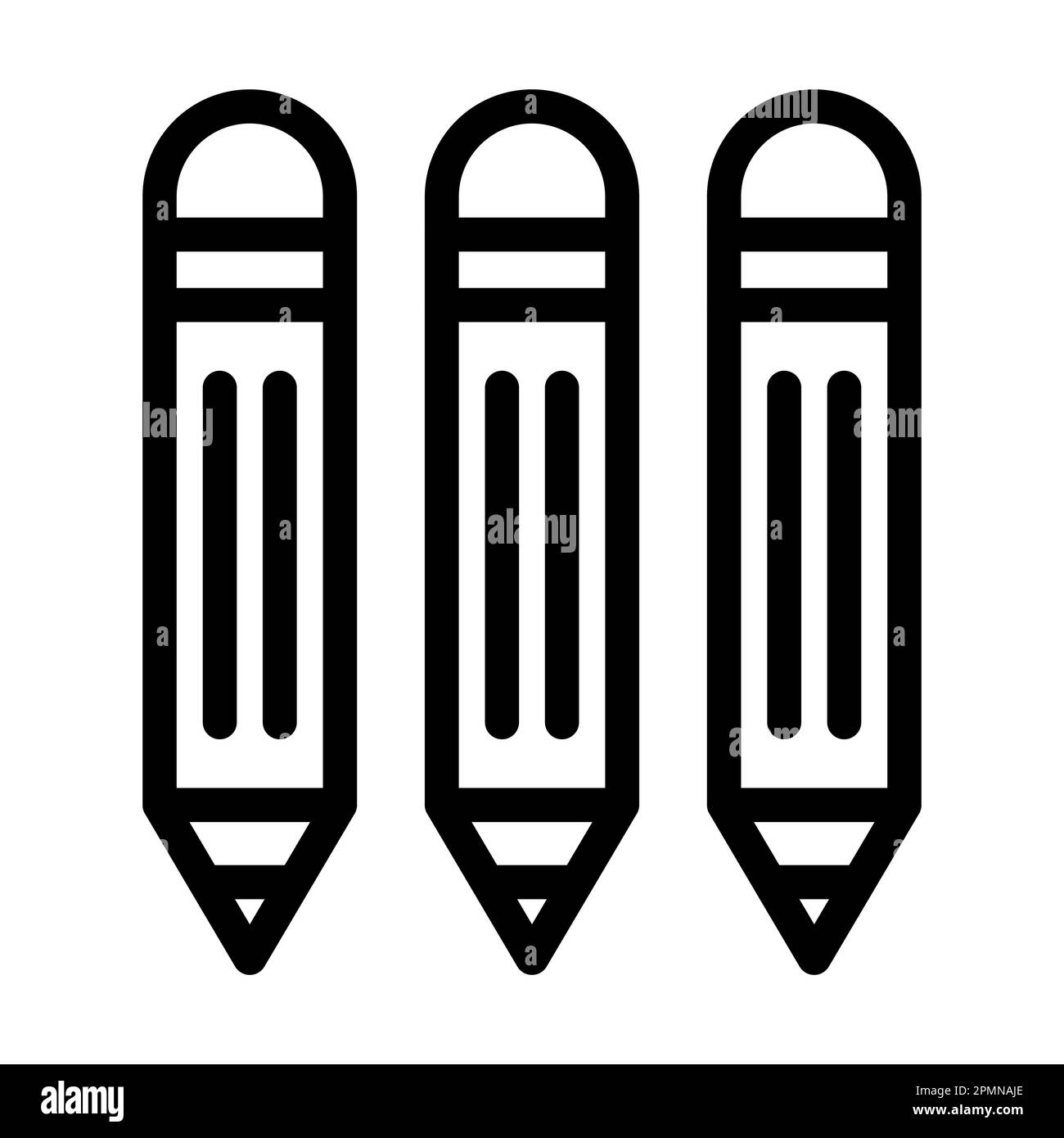 Color Pencils Vector Thick Line Icon For Personal And Commercial Use ...