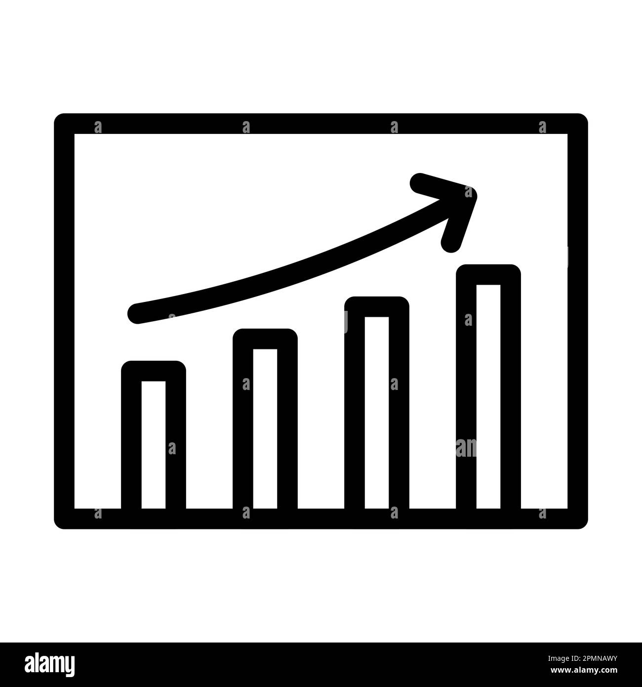 Growth Graph Vector Thick Line Icon For Personal And Commercial Use ...