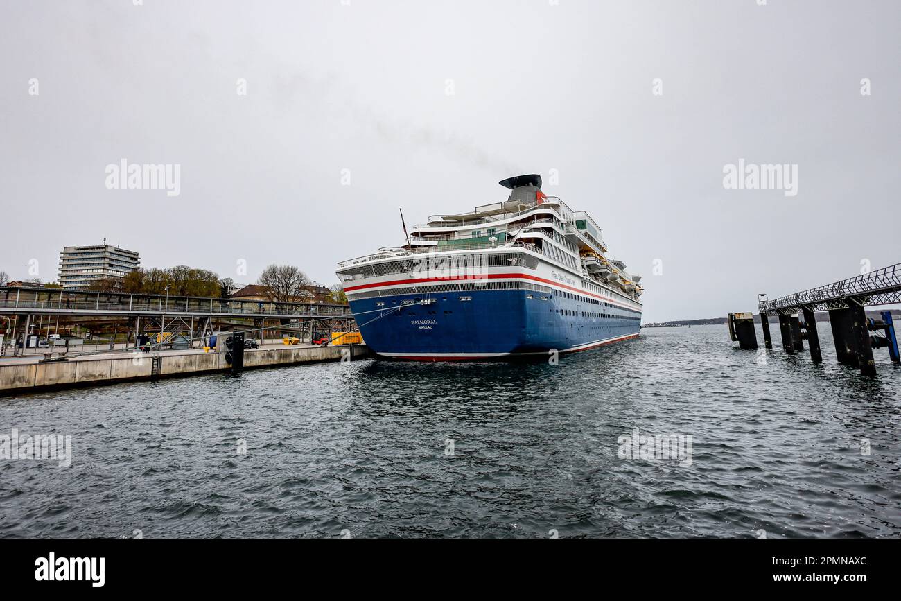 Kiel, Germany. 14th Apr, 2023. The "Balmoral" is the first cruise ship ...