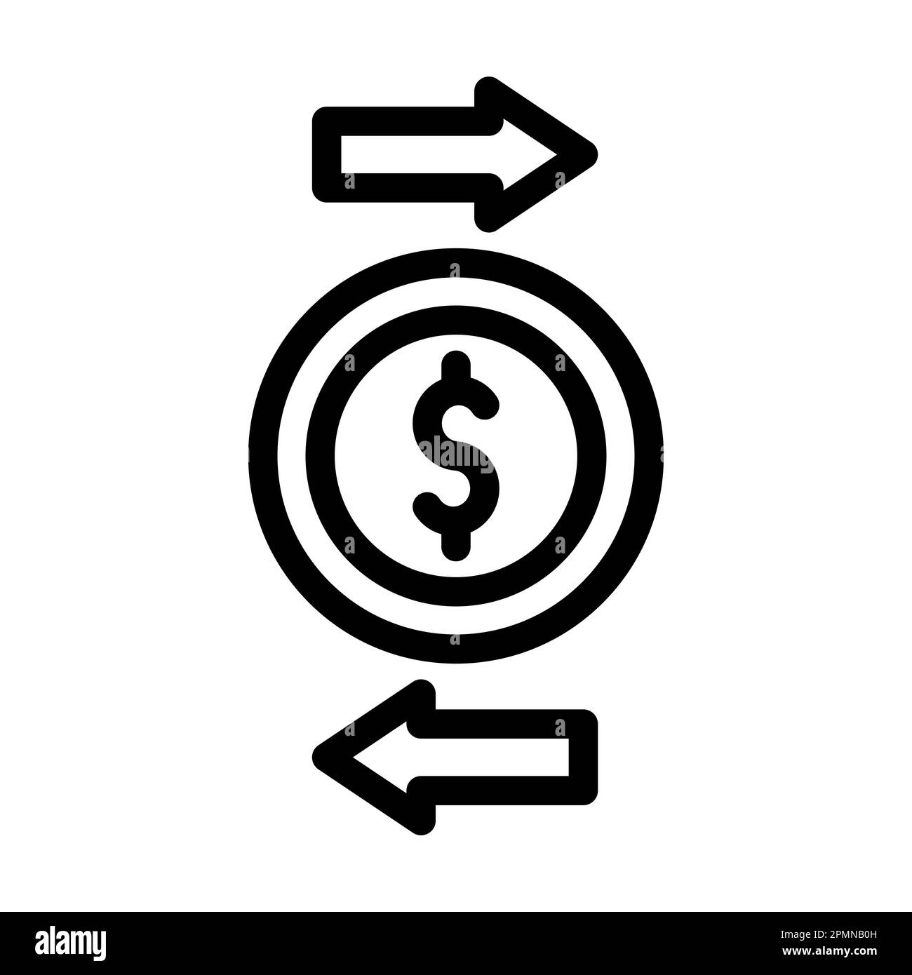 Money Transfer Vector Thick Line Icon For Personal And Commercial Use ...
