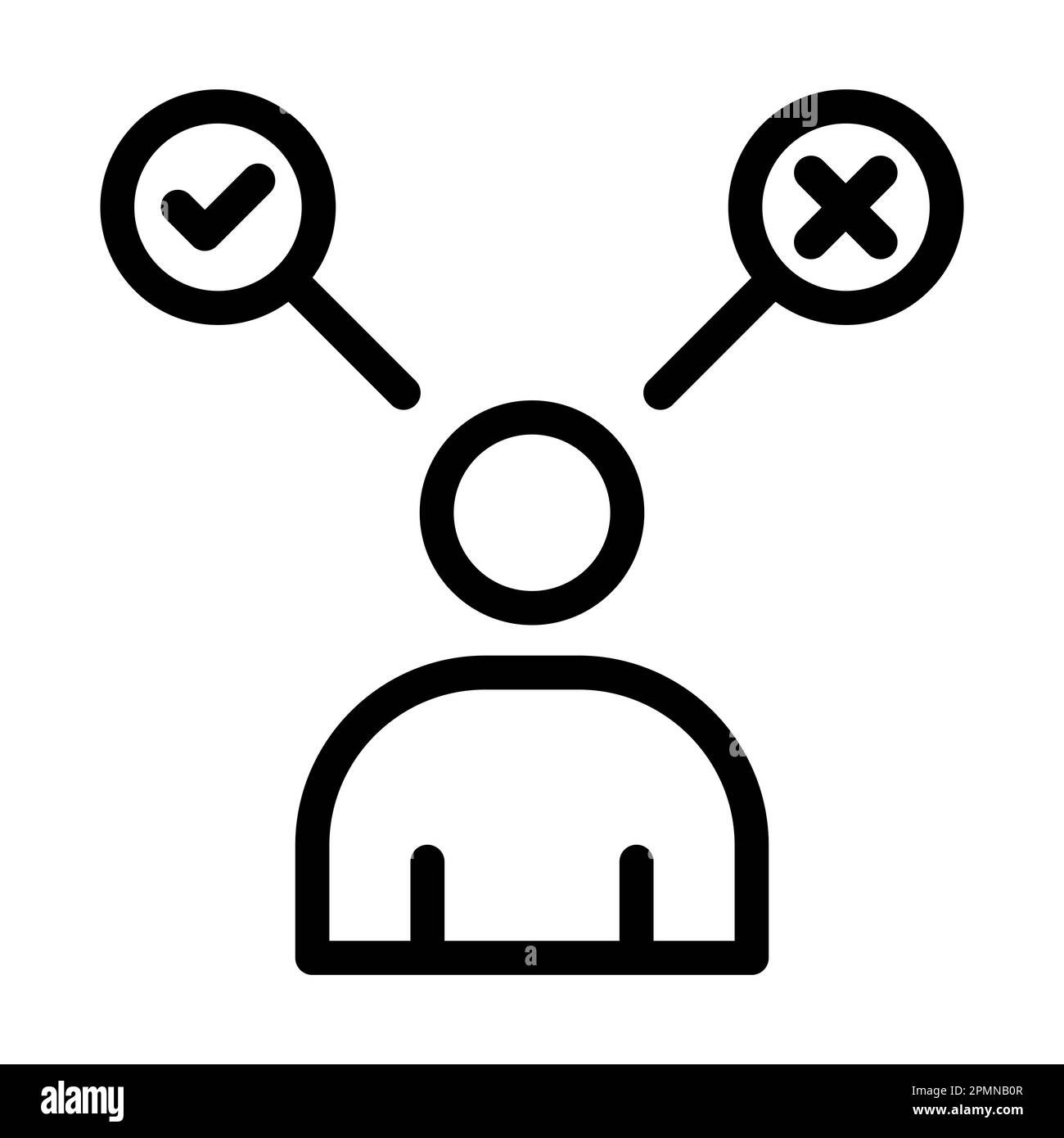 Decision Making Vector Thick Line Icon For Personal And Commercial Use ...