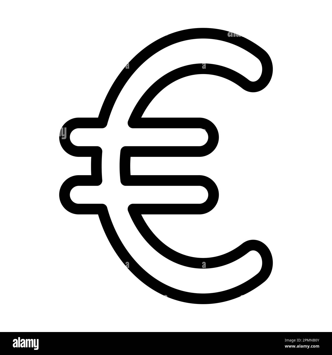 Euro Sign Vector Thick Line Icon For Personal And Commercial Use Stock ...