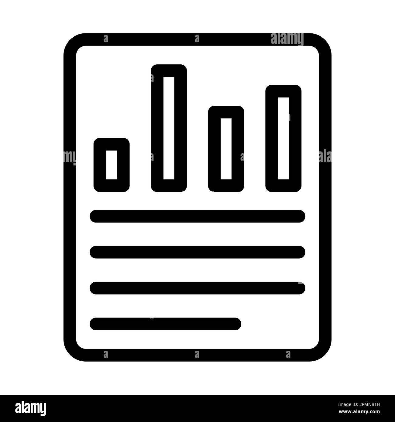 Graphical Report Vector Thick Line Icon For Personal And Commercial Use ...