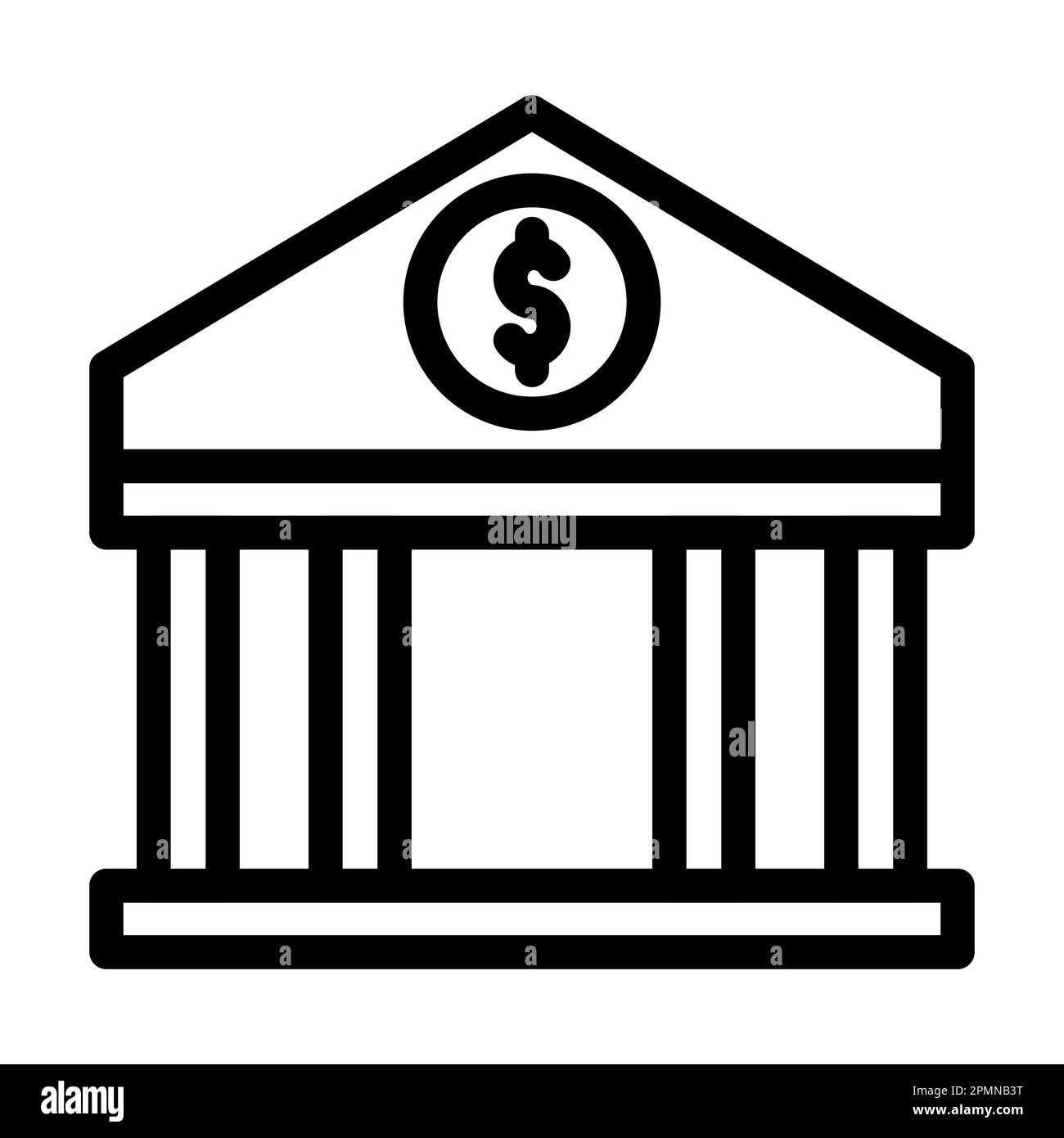 Banking System Vector Thick Line Icon For Personal And Commercial Use ...