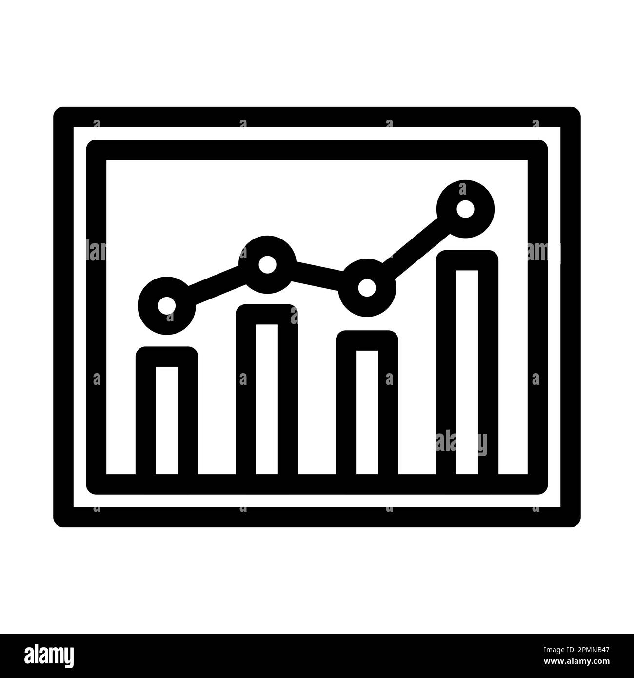 Bar Chart Vector Thick Line Icon For Personal And Commercial Use Stock ...