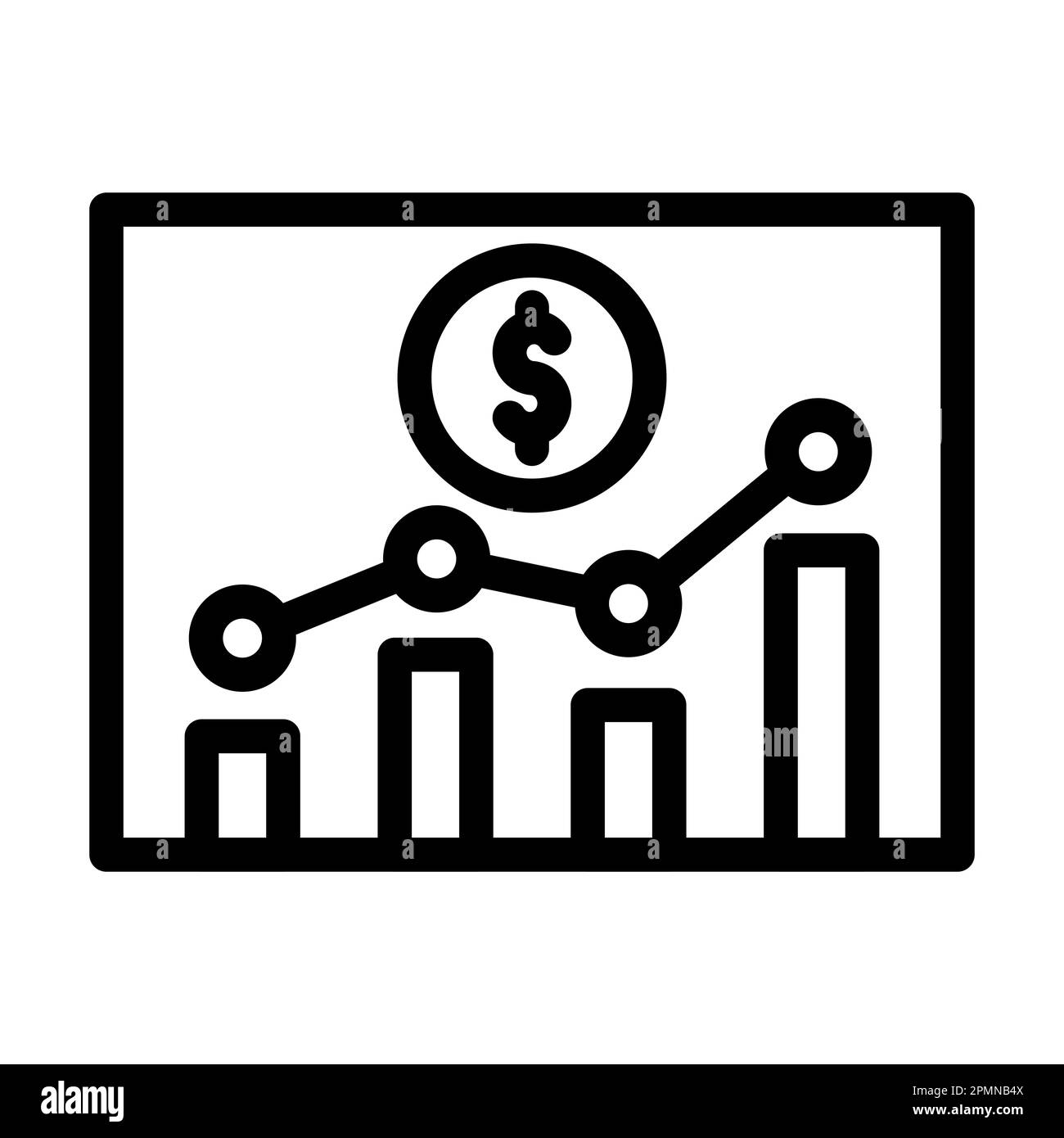 Stock Market Vector Thick Line Icon For Personal And Commercial Use