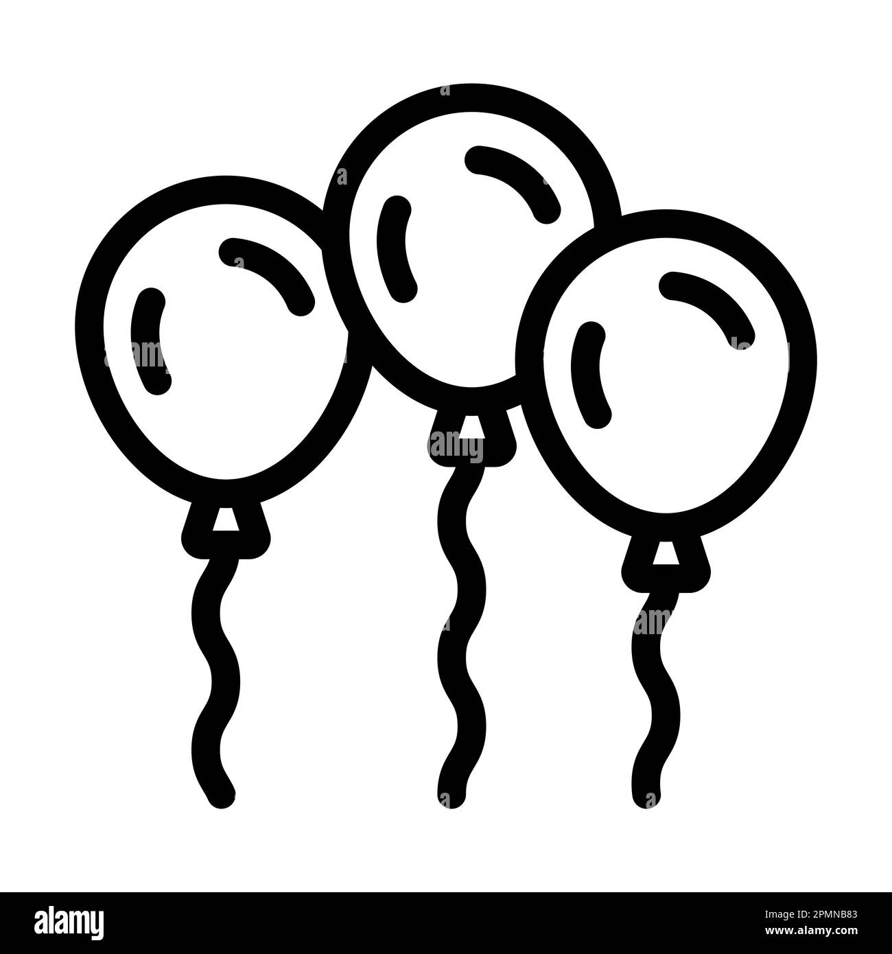 Balloons Vector Thick Line Icon For Personal And Commercial Use Stock ...