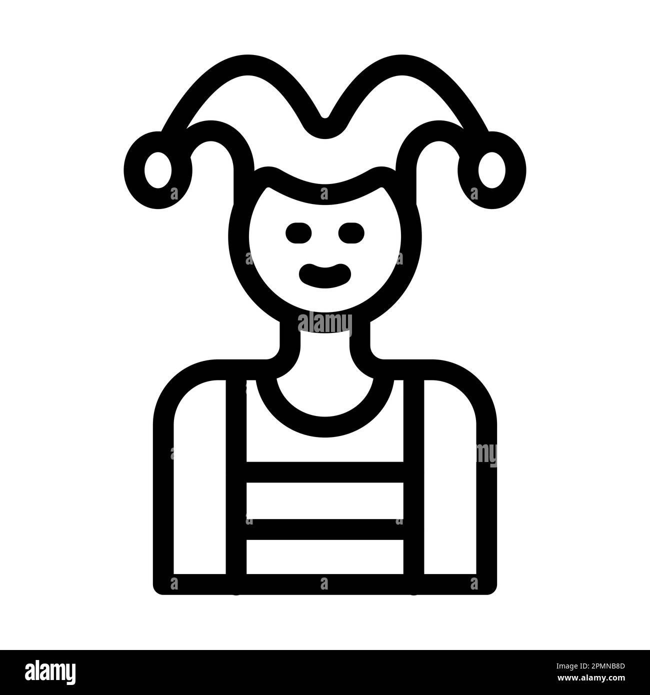 Jester Vector Thick Line Icon For Personal And Commercial Use Stock ...
