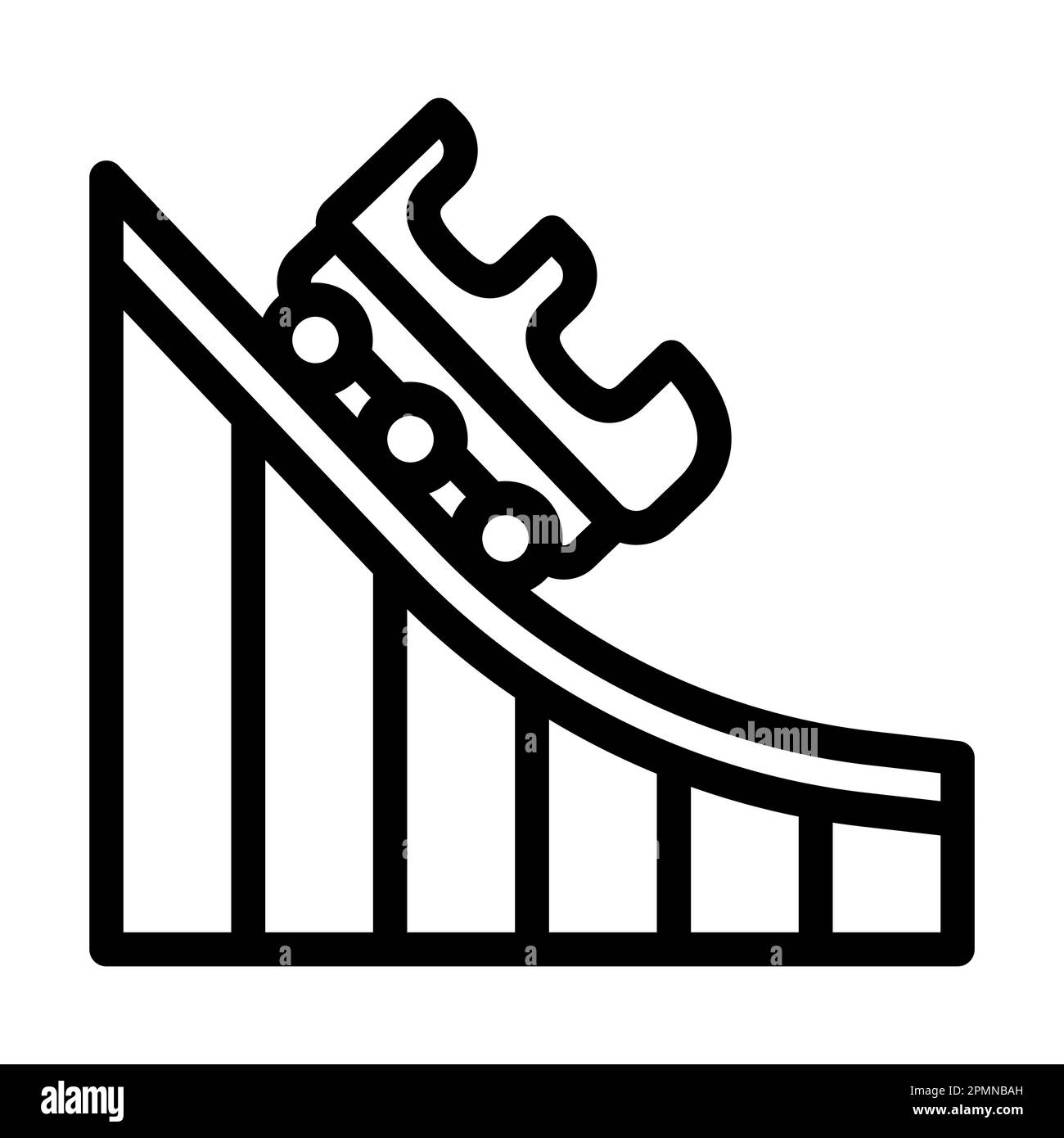 Roller Coaster Vector Thick Line Icon For Personal And Commercial Use ...