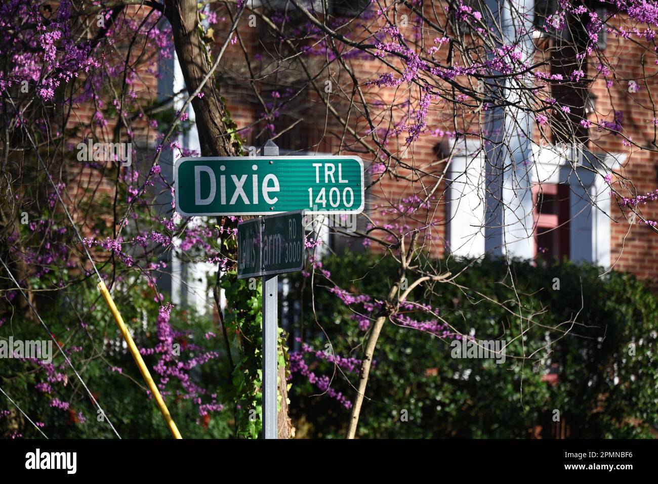 Close up of the Dixie Trail street sign in Raleigh, North Carolina ...