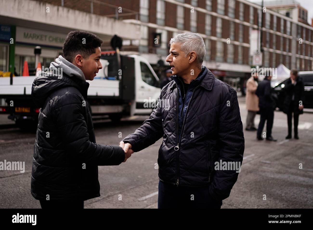 Mayor Of London Sadiq Khan Meets Residents During A Visit To An Estate