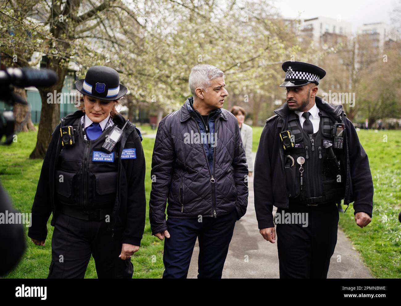 Mayor Of London Sadiq Khan With Officers From The Metropolitan Police