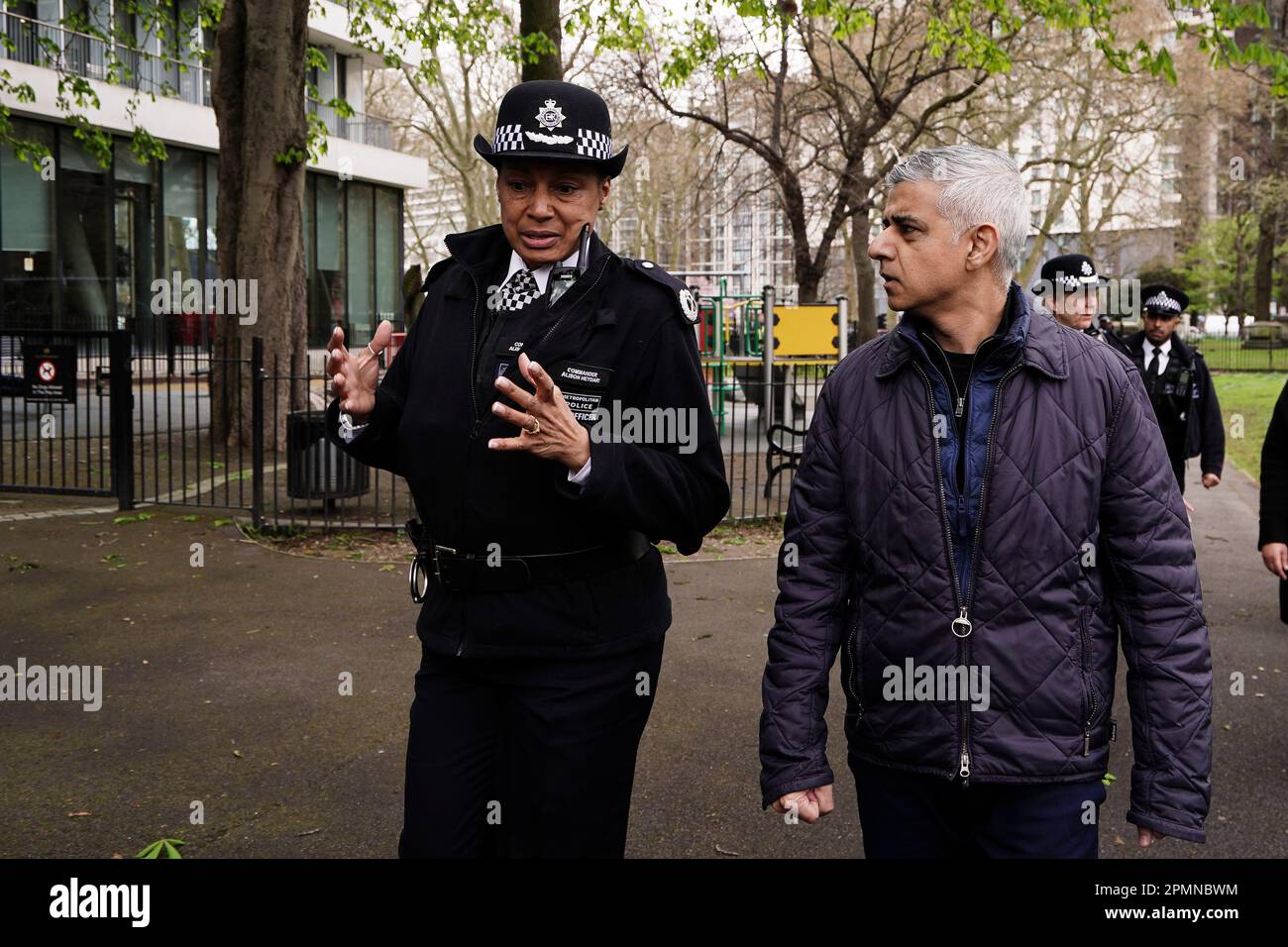 Mayor Of London Sadiq Khan And Metropolitan Police Commander Dr Alison