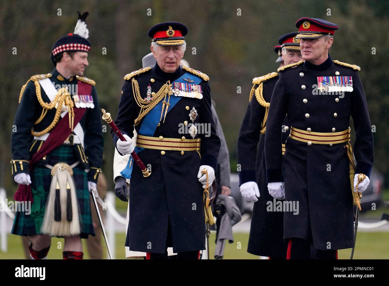 Britain's King Charles III inspects the 200th Royal Military Academy ...