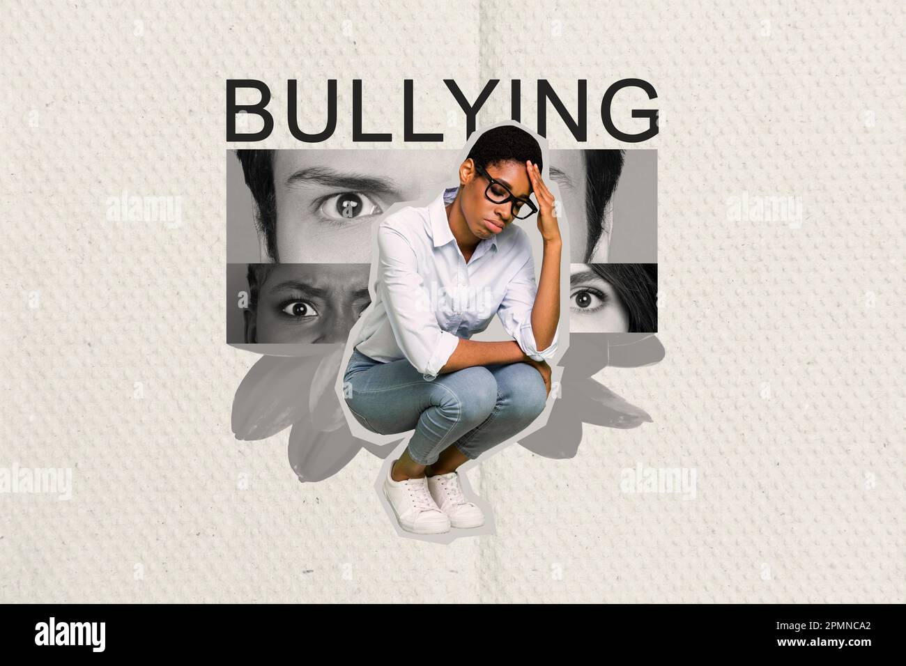 Young girl guy male female person he she suffer hate discrimination ...