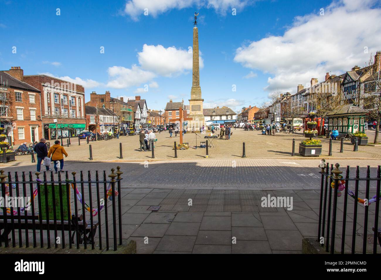 The monument Obelisk in the market place square of the North Yorkshire ...