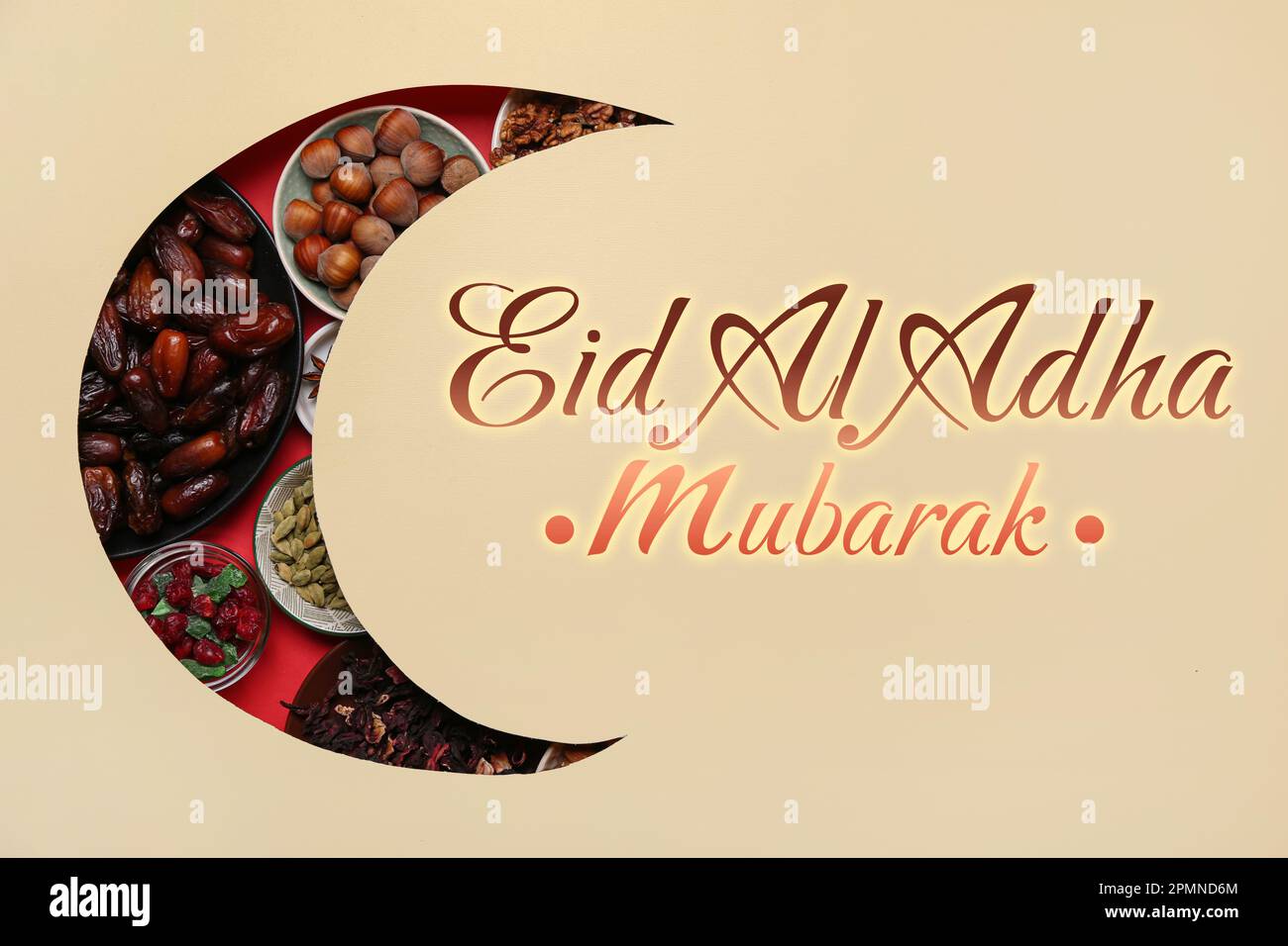 Greeting card for Eid al-Adha (Feast of the Sacrifice) with Muslim ...