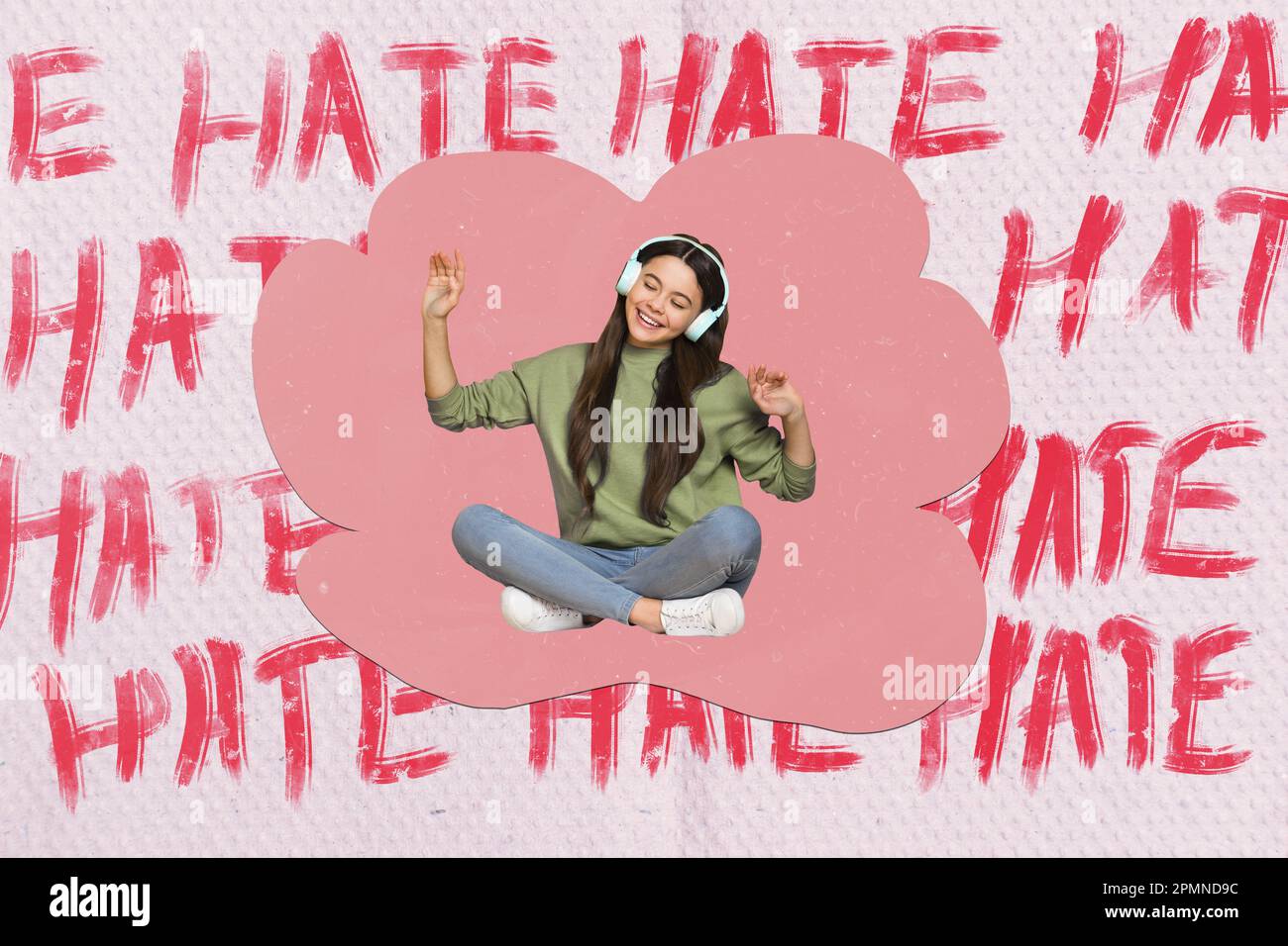 Illustration collage young student teen girl sitting bubble ignore ... Illustration collage young student teen girl sitting bubble ignore ...