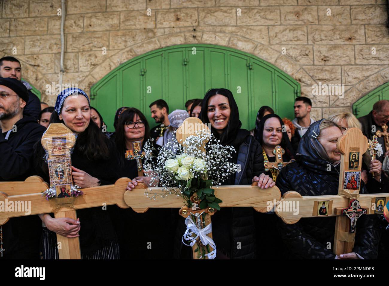 East Jerusalem, Israel. 14th Apr, 2023. Orthodox Christians carry ...