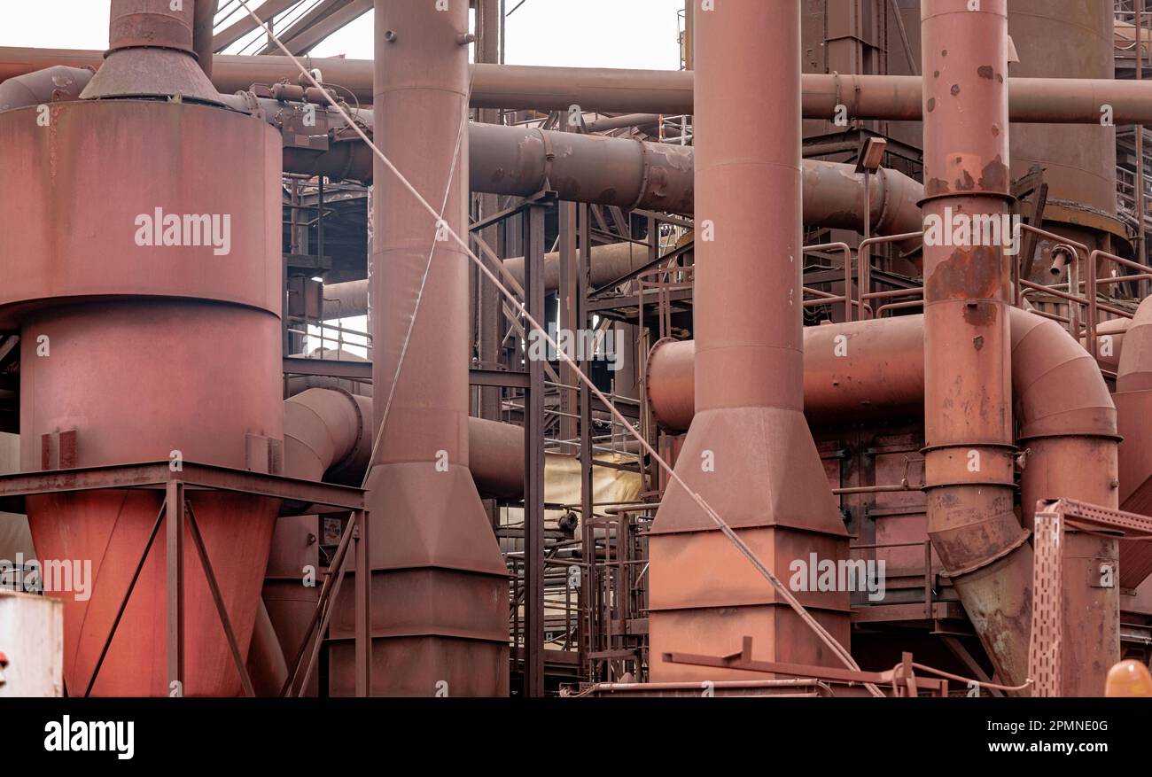 Hamburg, Germany. 14th Apr, 2023. The direct reduction plant at the ...