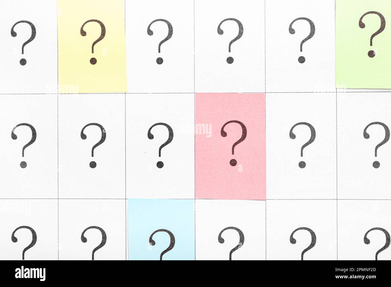 Question marks on paper, closeup Stock Photo - Alamy