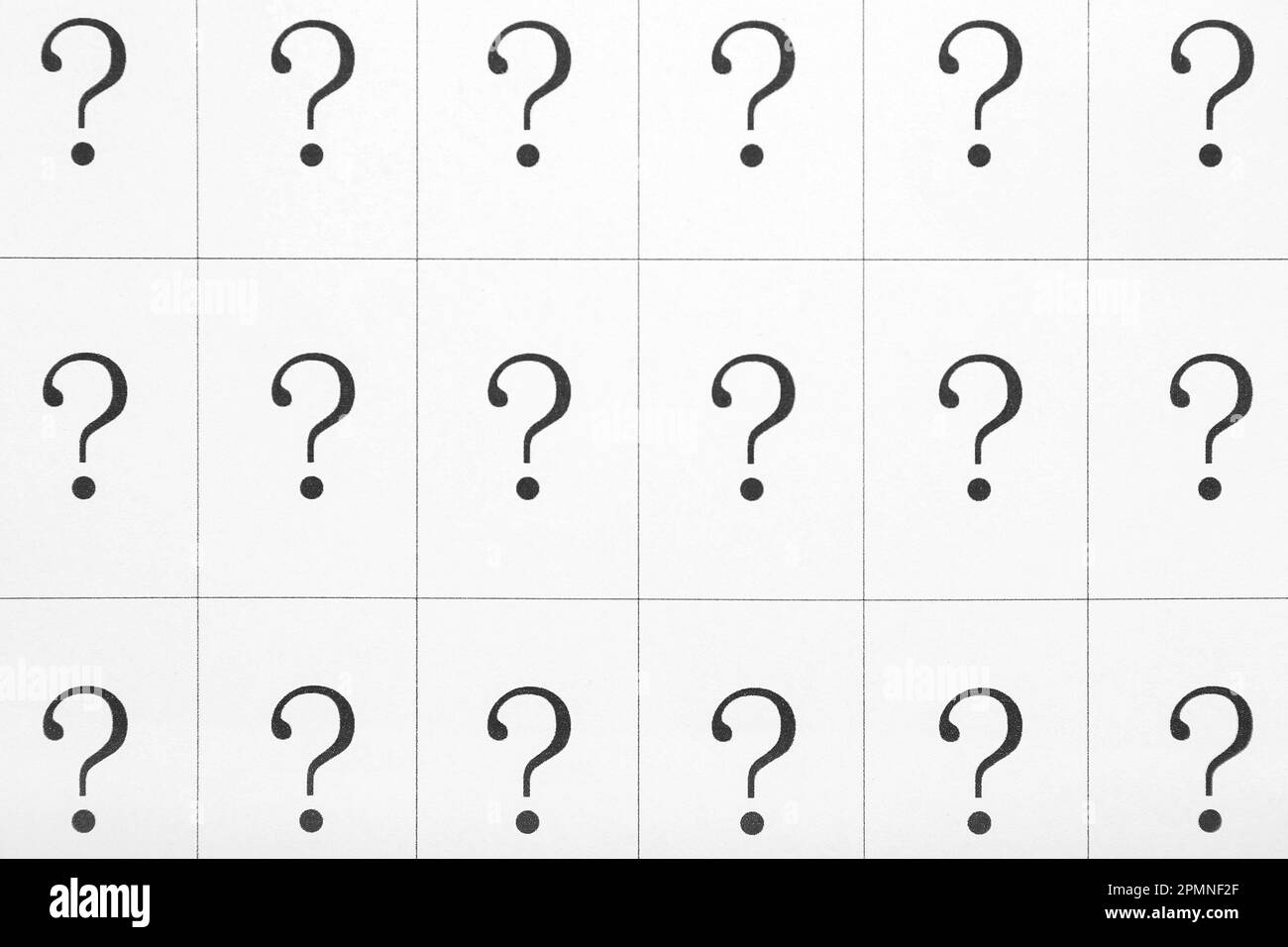 Paper with question marks, closeup Stock Photo - Alamy