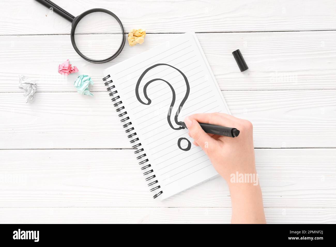 Hand drawing question mark on hi-res stock photography and images - Alamy