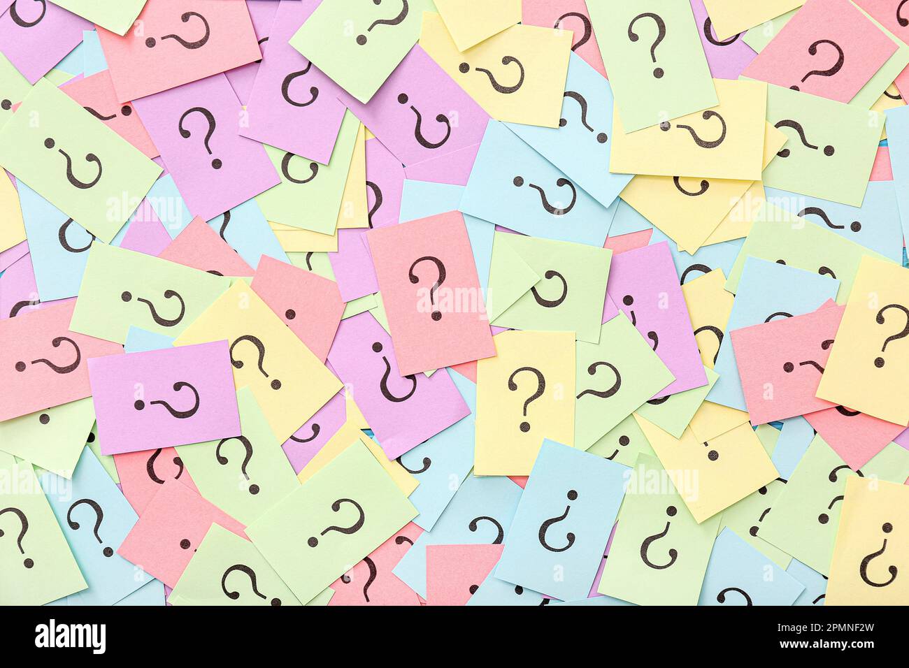 Colorful papers with question marks as background Stock Photo - Alamy