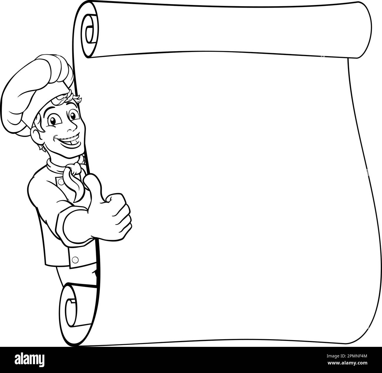 Chef Cook Baker Cartoon Man Menu Sign Background Stock Vector Image ...