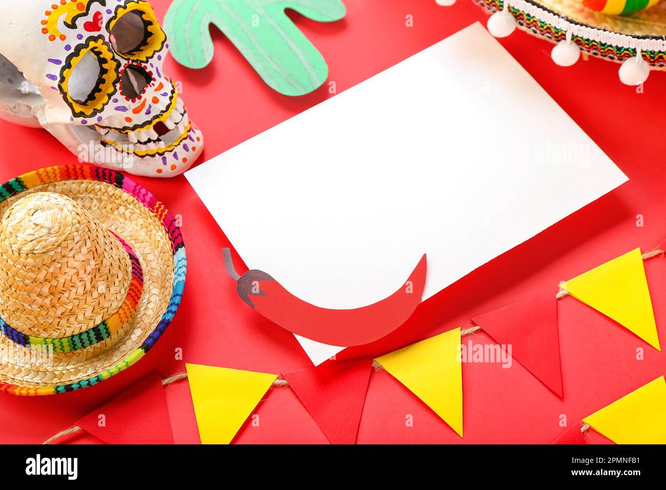 Card skull mexican hat hi-res stock photography and images - Alamy