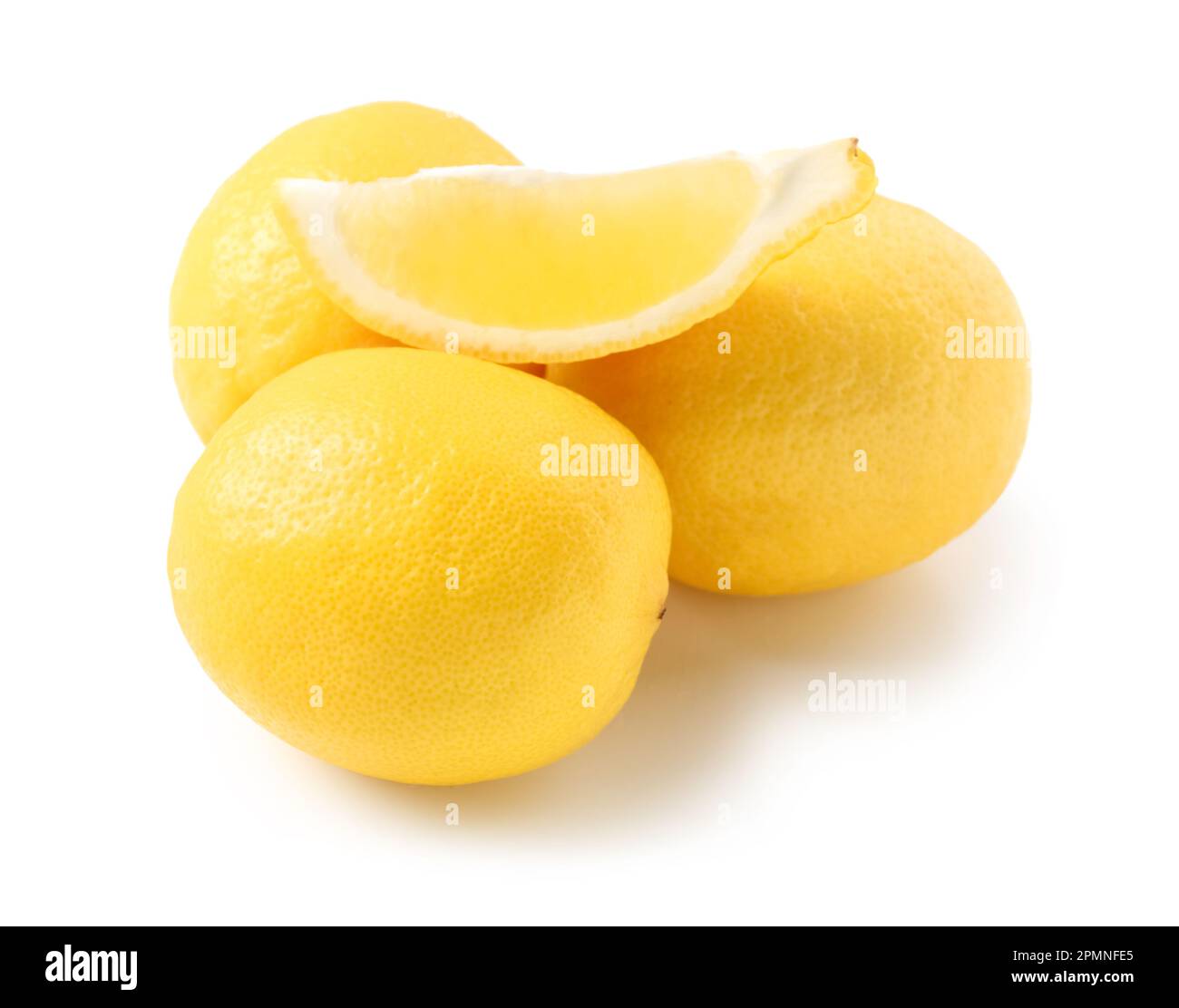 Whole and cut fresh lemons on white background Stock Photo - Alamy