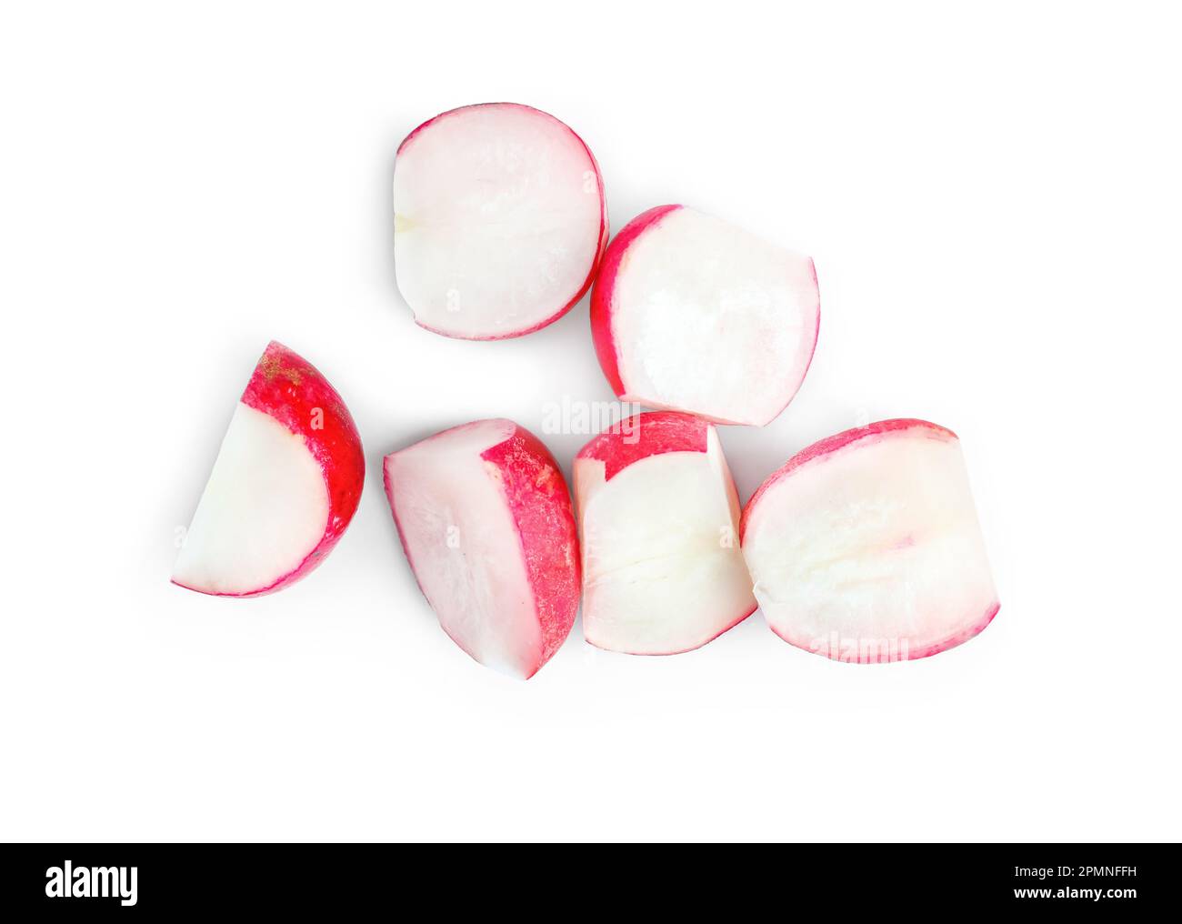 Fresh cut radish isolated on white background Stock Photo - Alamy